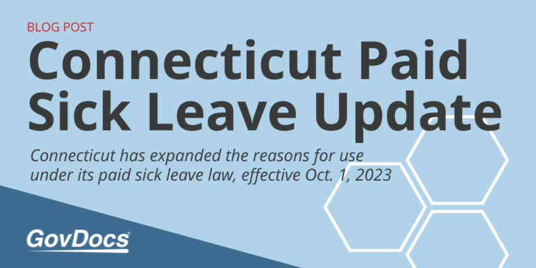 Connecticut Paid Sick Leave Update - GovDocs