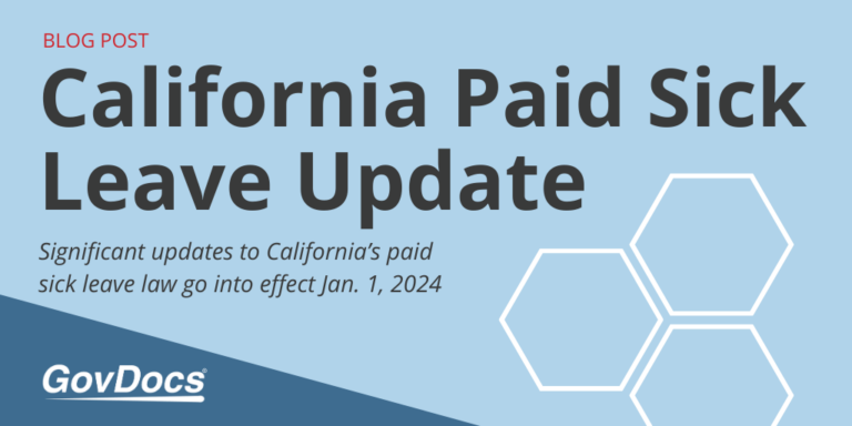 California Paid Sick Leave Update - GovDocs